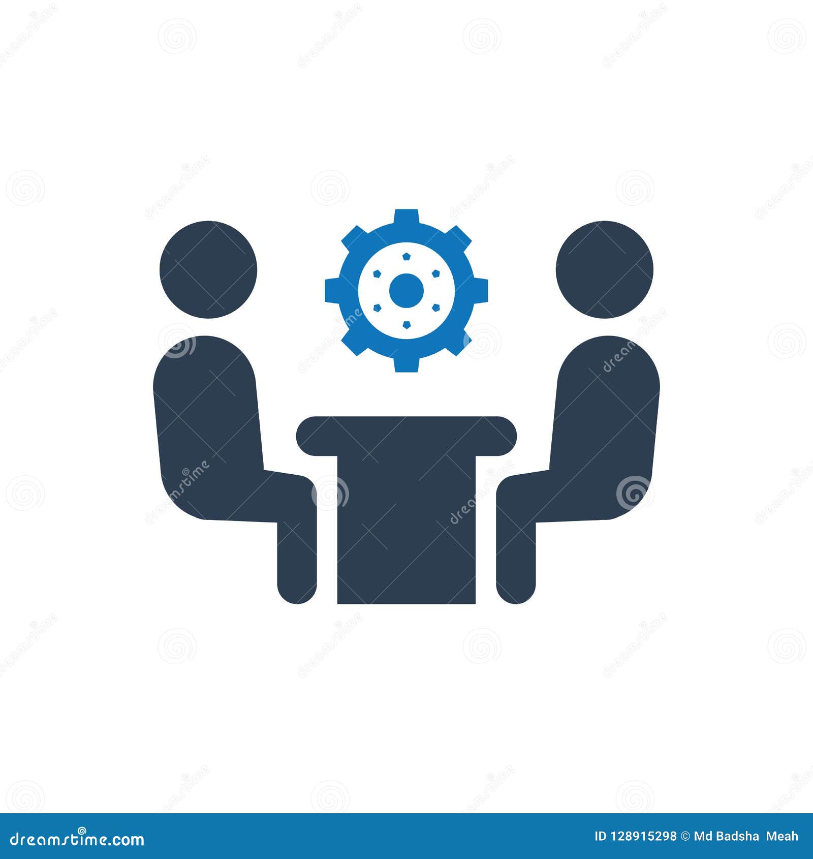 Teamwork discussion icon stock vector. Illustration of solving - 128915298
