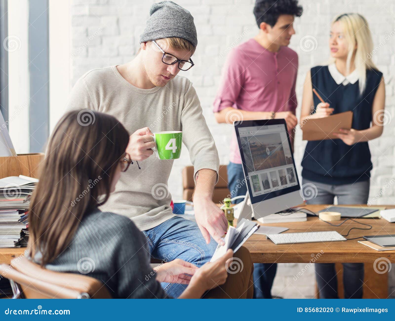 Teamwork Discussion Meeting Brainstorming Start Up Concept Stock Photo ...