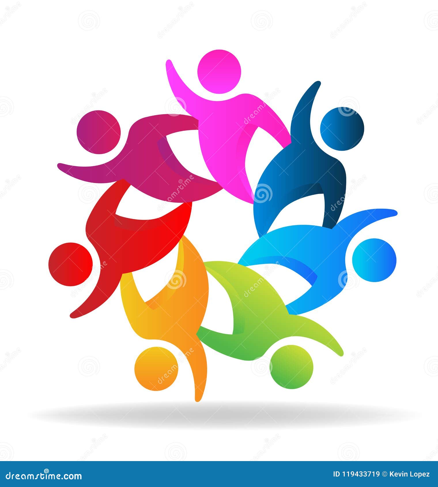 Teamwork Dynamic People Friends Vector Icon Stock Vector - Illustration ...