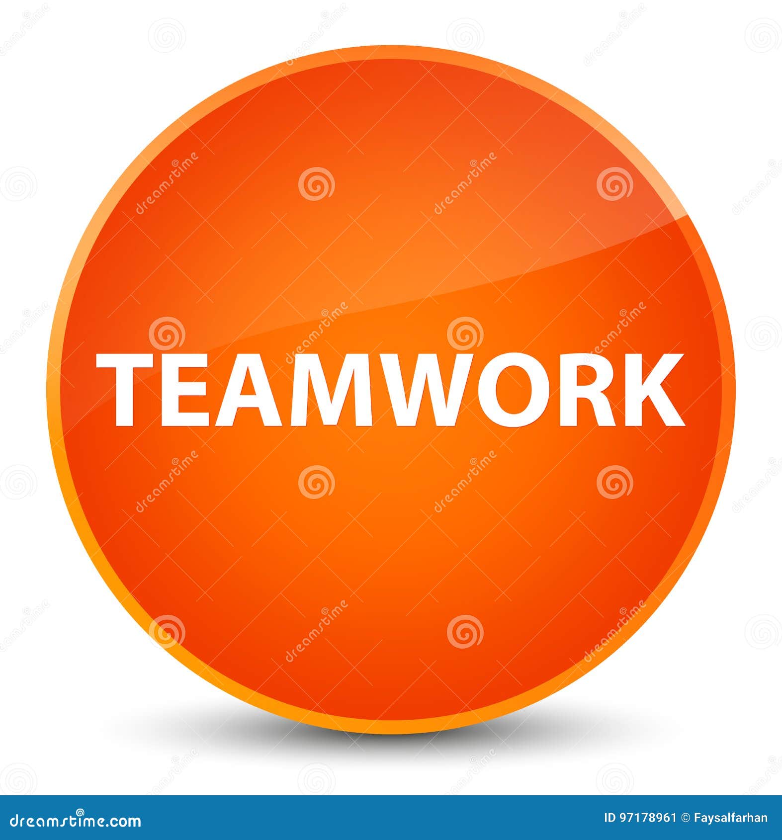 Teamwork Elegant Orange Round Button Stock Illustration - Illustration ...