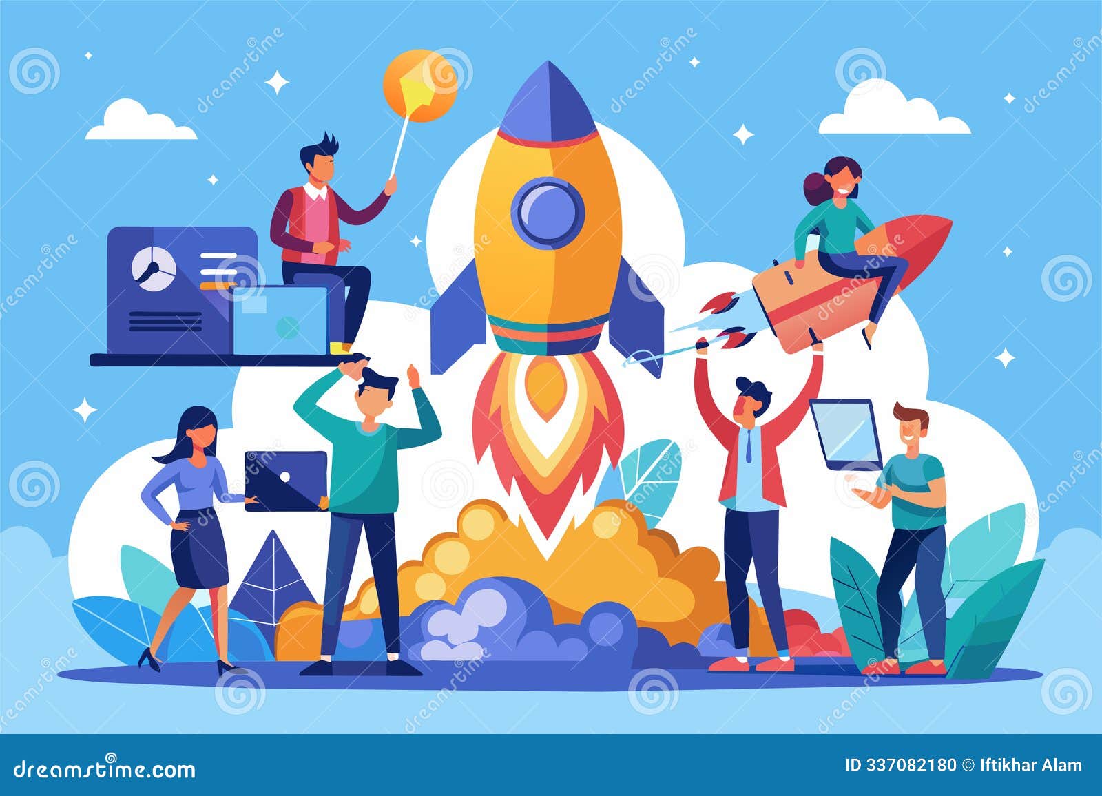 Teamwork is Emphasized As Individuals Celebrate the Launch of a New ...