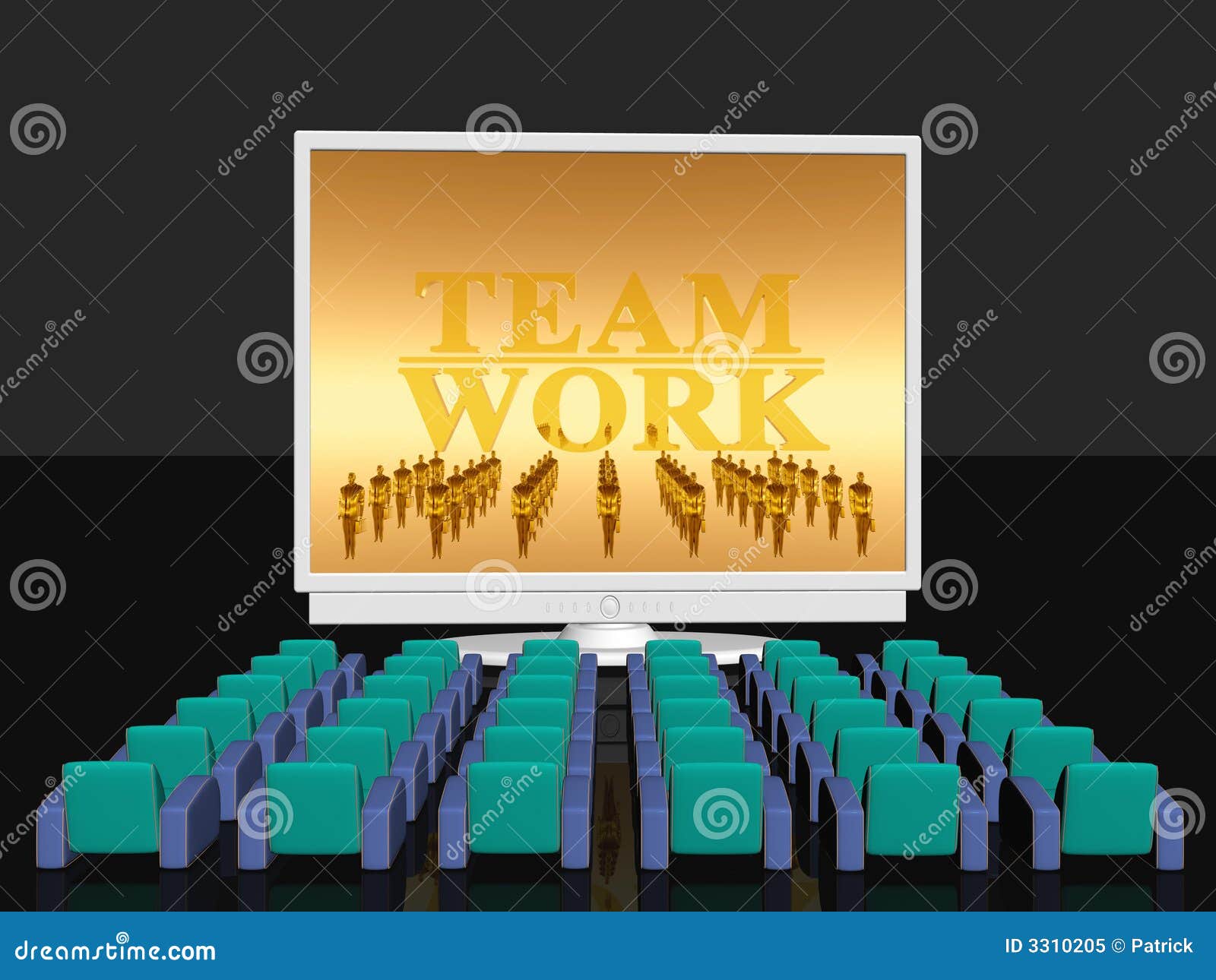 Teamwork, Empty Cinema Room Stock Illustration - Illustration of ...