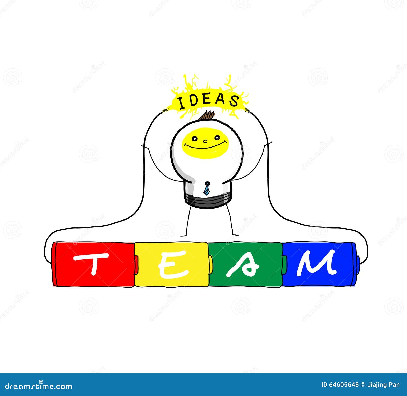 Teamwork : the Energy of Ideas Stock Illustration - Illustration of ...
