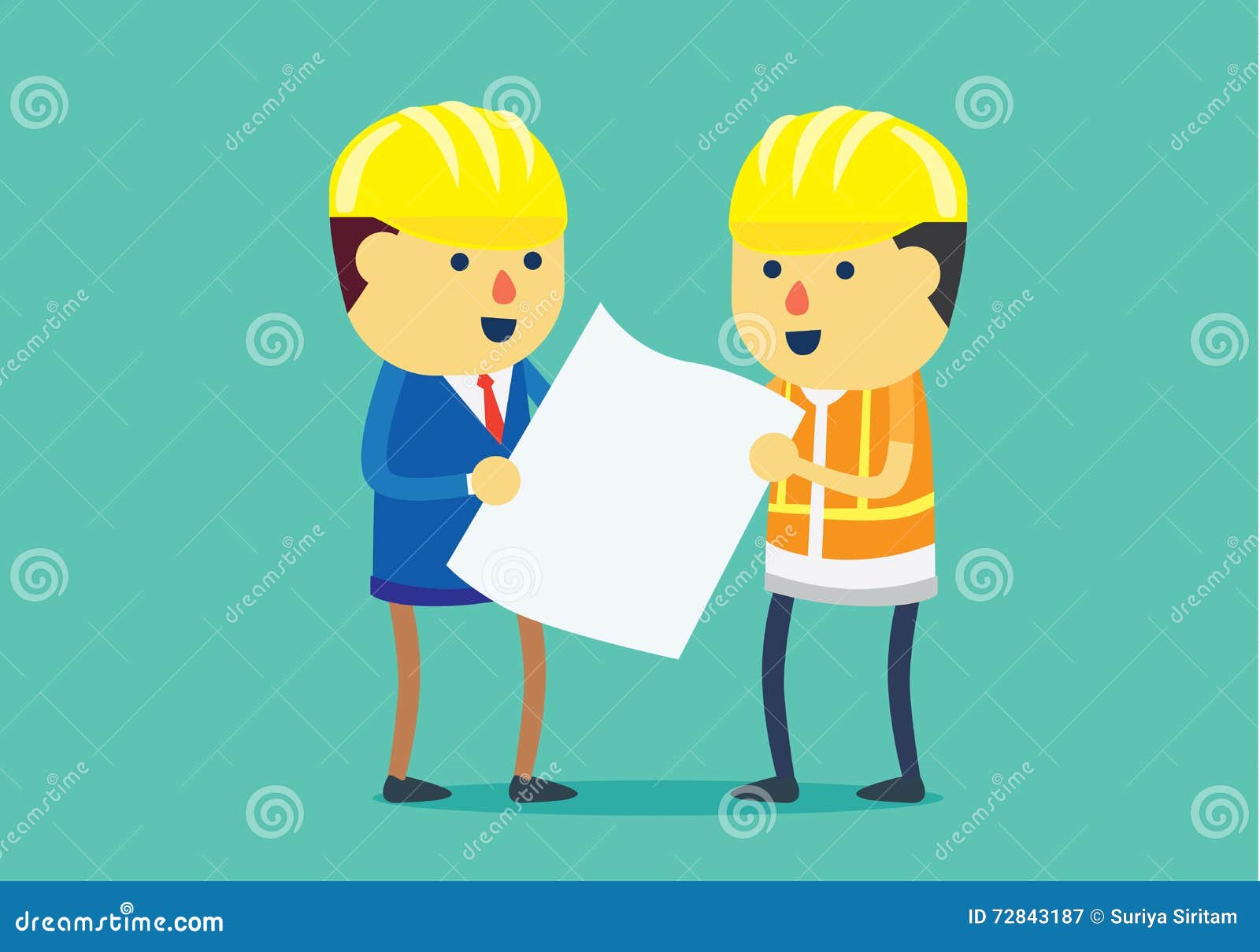 Teamwork of Engineer and Architect Stock Vector - Illustration of ...