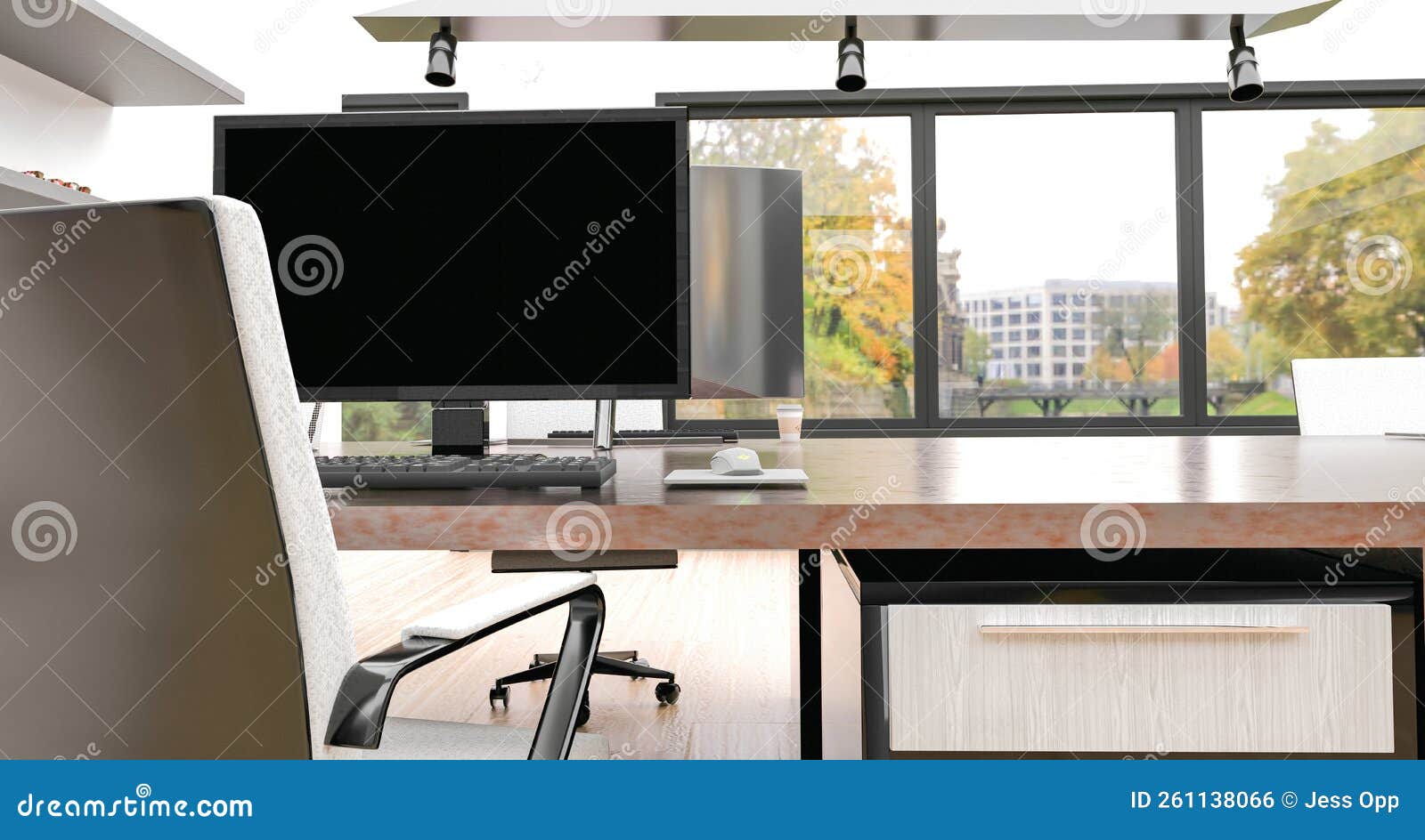Teamwork Executive Office Interior with Copy Space. Business and Work ...