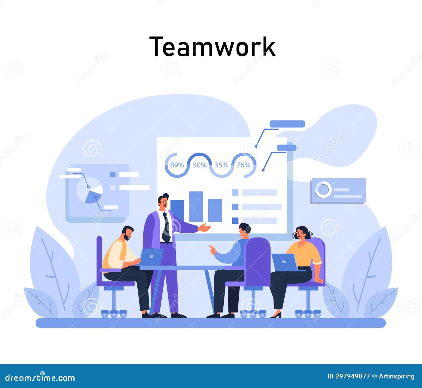 Teamwork Exemplified. Collaborative Team Engages in Discussion at a ...