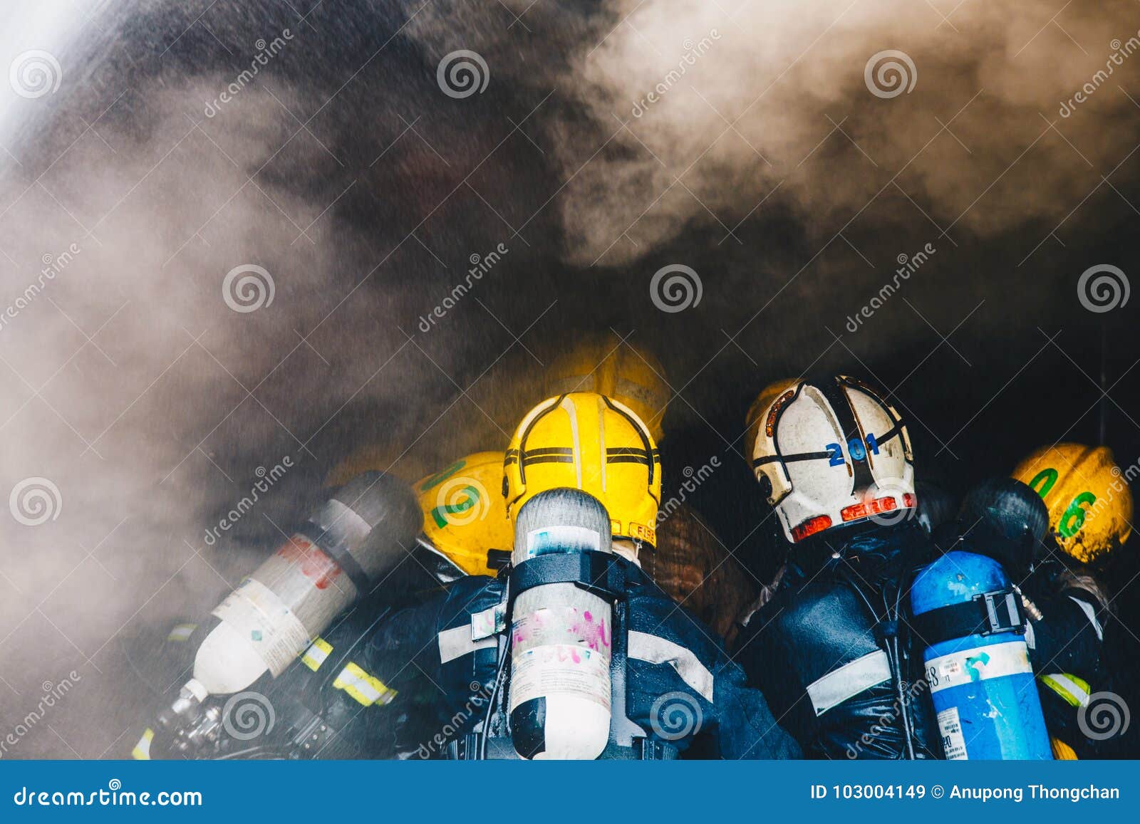 Teamwork of Firefighters Training Stock Image - Image of building, gear ...