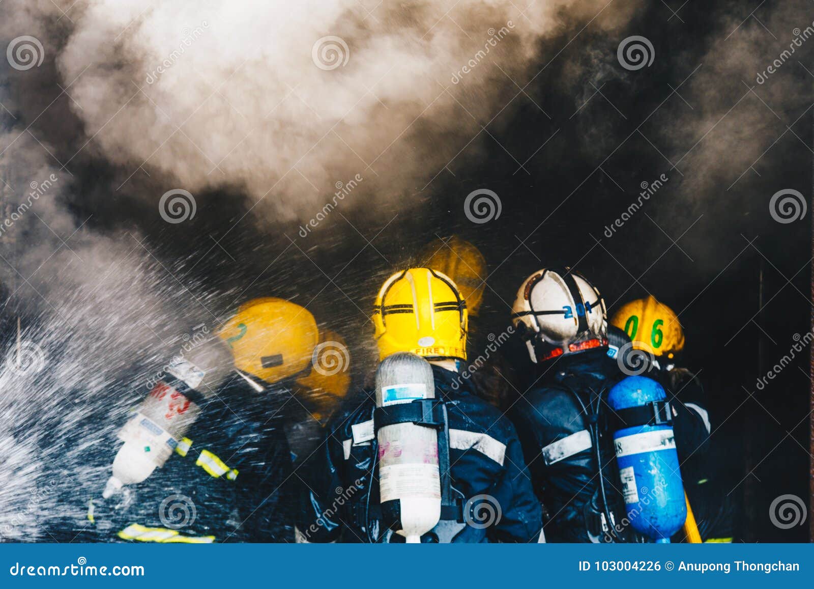 Teamwork of Firefighters Training Stock Photo - Image of fireman ...