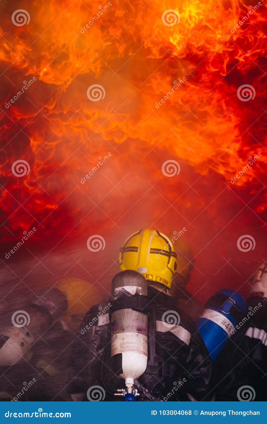 Teamwork Of Firefighters Training Royalty-Free Stock Image ...