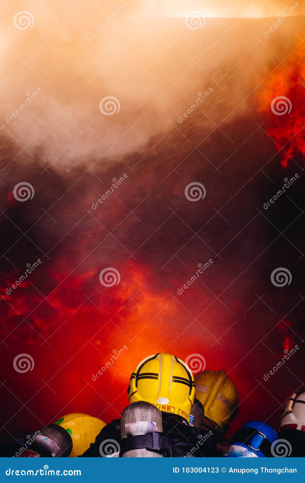Teamwork of Firefighters Training Stock Image - Image of danger ...
