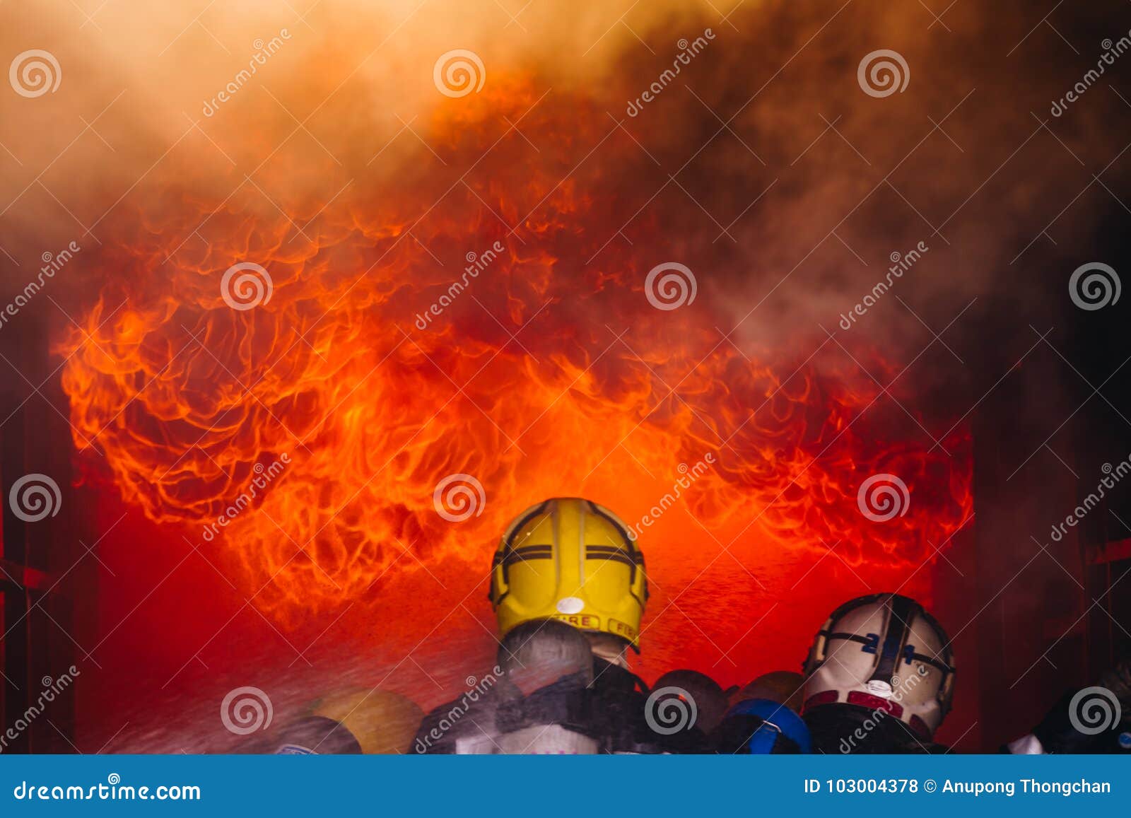 Teamwork of Firefighters Training Stock Photo - Image of fire, hose ...