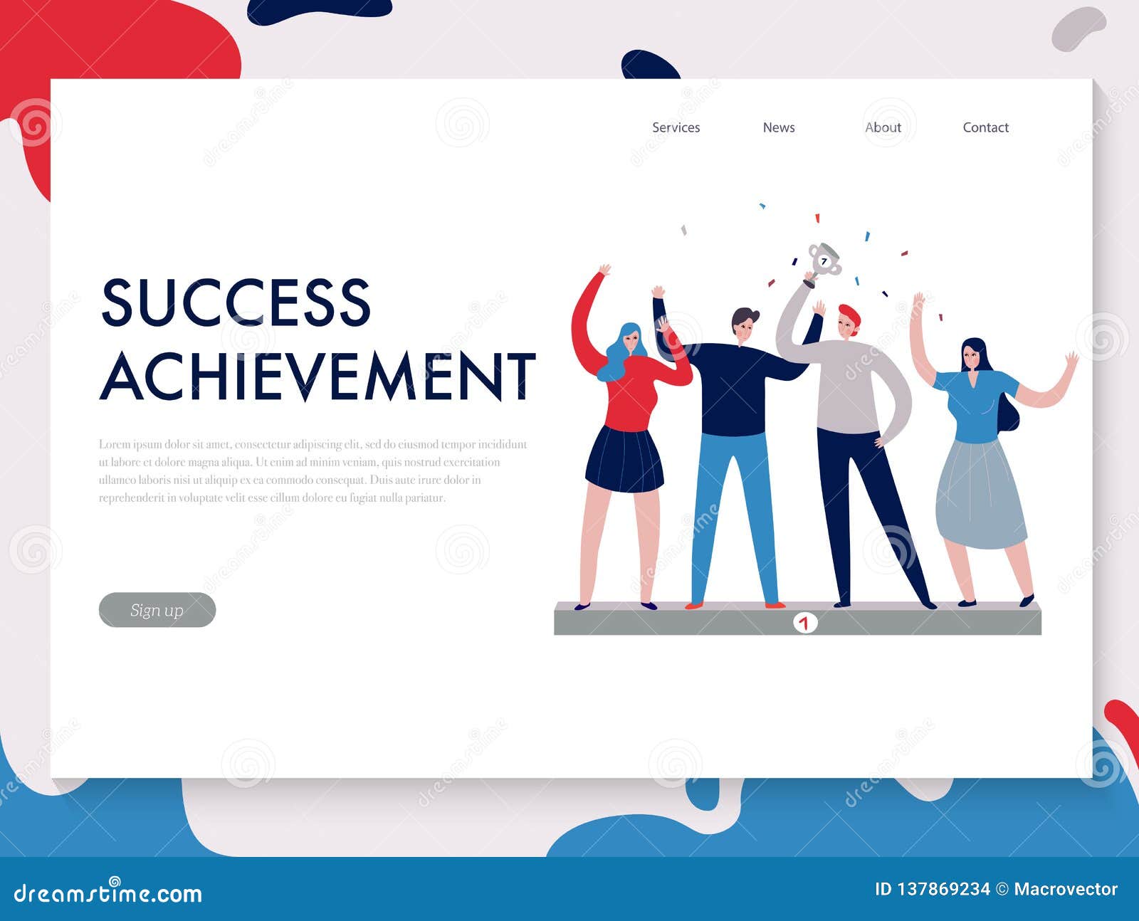 Teamwork Flat Banner stock vector. Illustration of element - 137869234