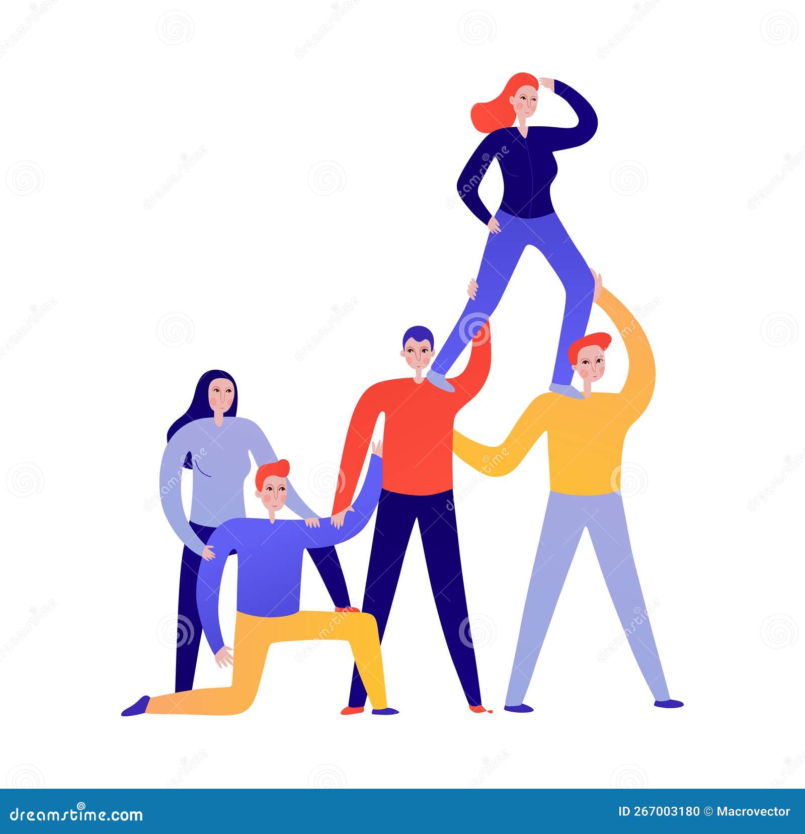 Teamwork Flat Concept stock illustration. Illustration of together ...