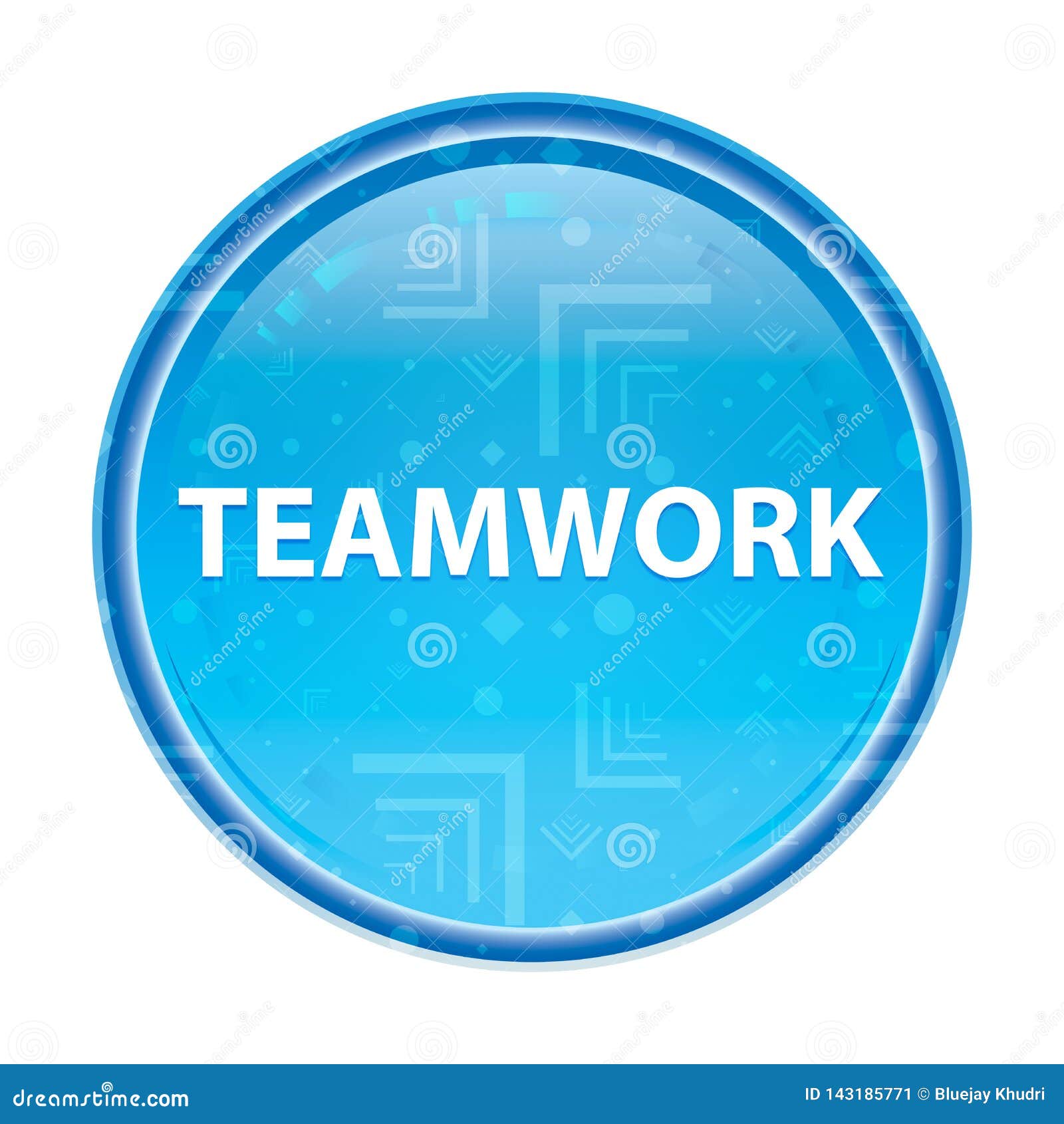Teamwork Floral Blue Round Button Stock Illustration - Illustration of ...