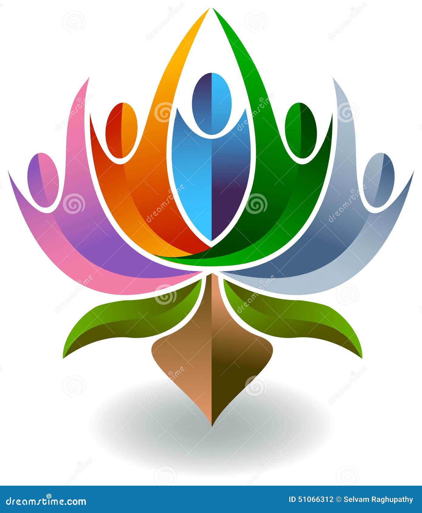 Teamwork flower stock vector. Illustration of connect - 51066312