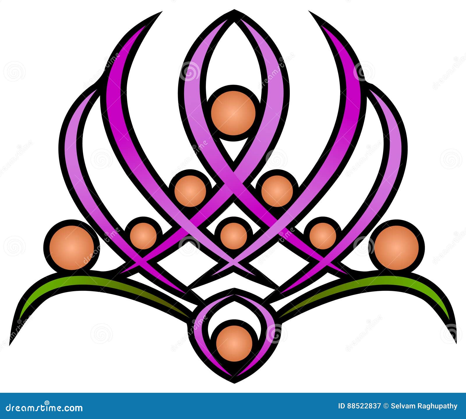 Teamwork flower stock vector. Illustration of emblem - 88522837