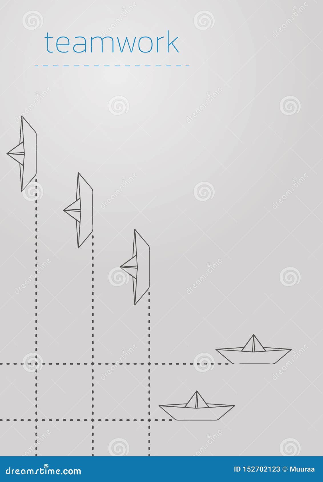 Teamwork with a Folded Paper Boat Stock Vector - Illustration of icon ...