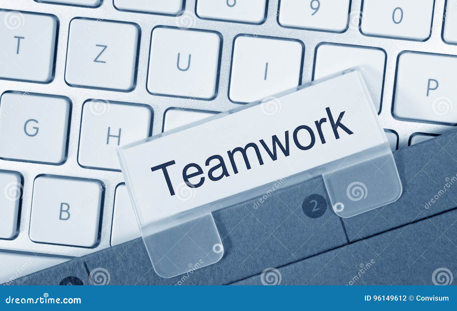 Teamwork - Folder on Computer Keyboard Stock Photo - Image of challenge ...