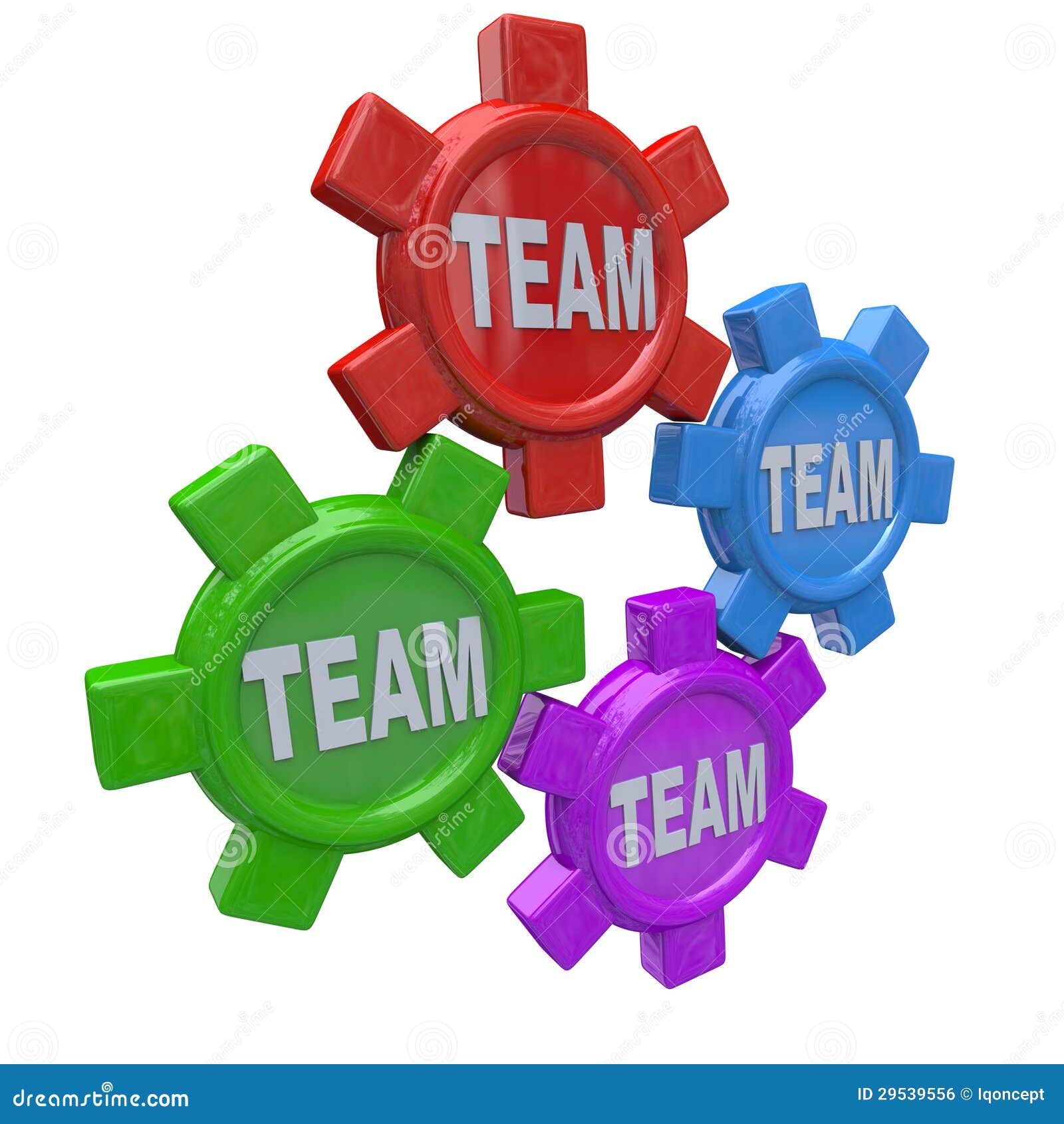 Teamwork - Four Gears Turning Together As Team Stock Photography ...