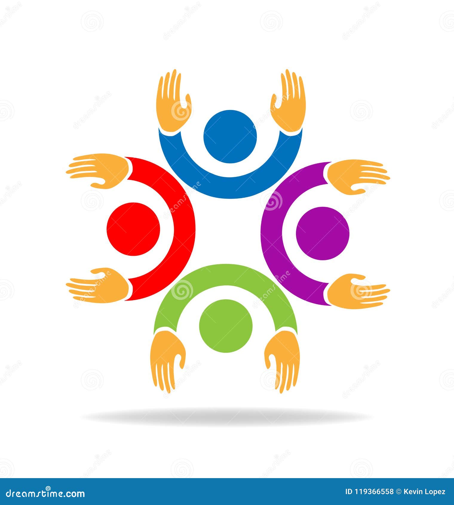 Teamwork Friends Together Vector Icon Stock Vector - Illustration of ...