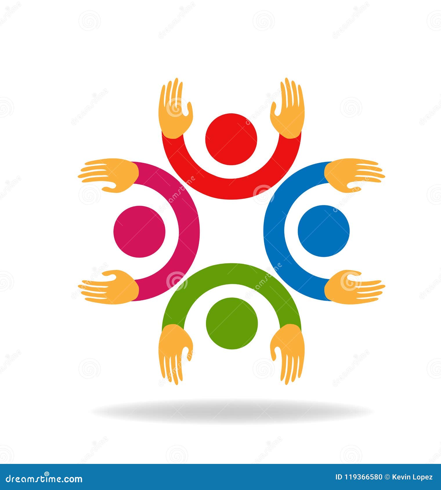 Teamwork Friends Together Vector Icon Stock Vector - Illustration of ...
