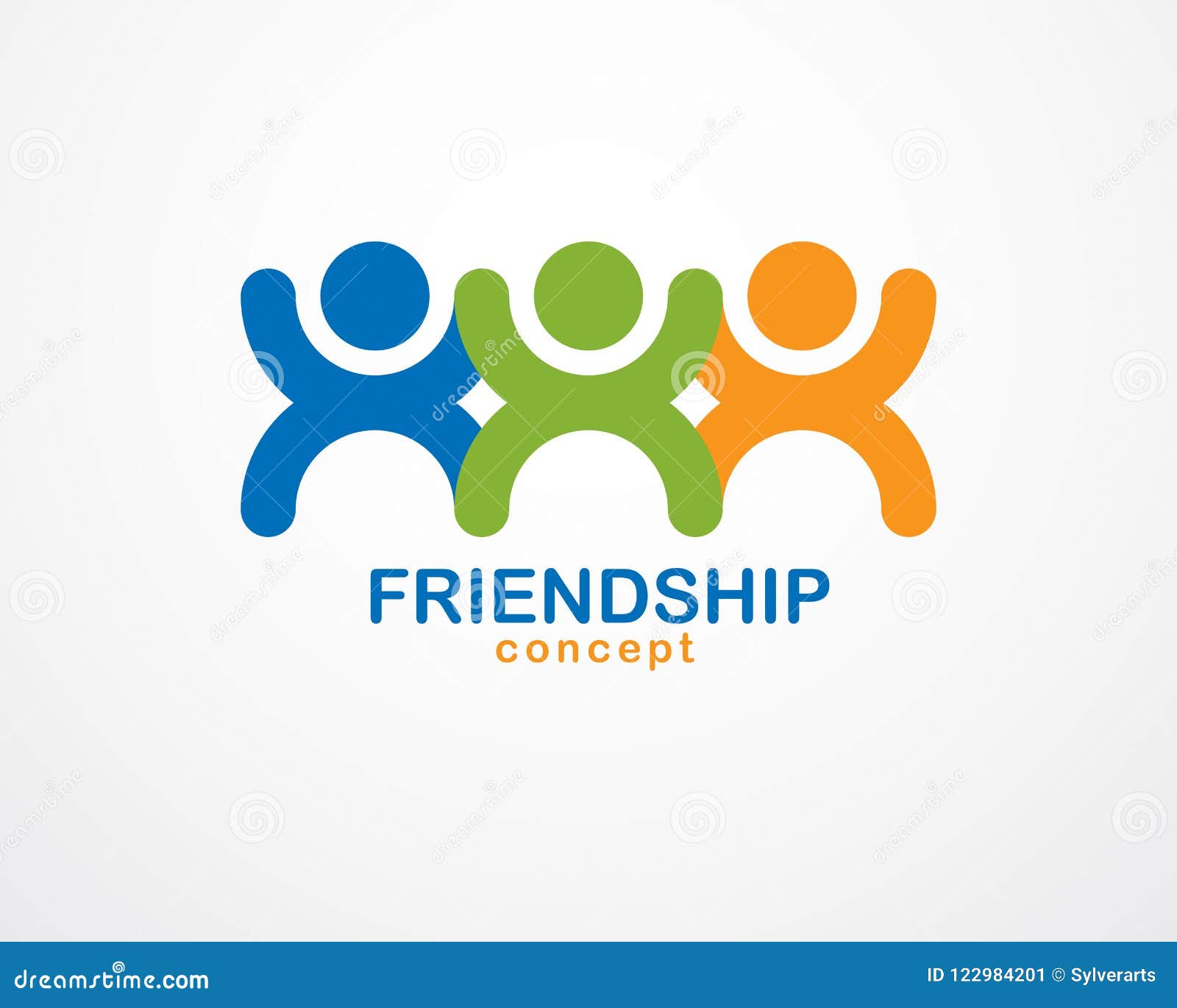 Teamwork and Friendship Concept Created with Simple Geometric Elements ...