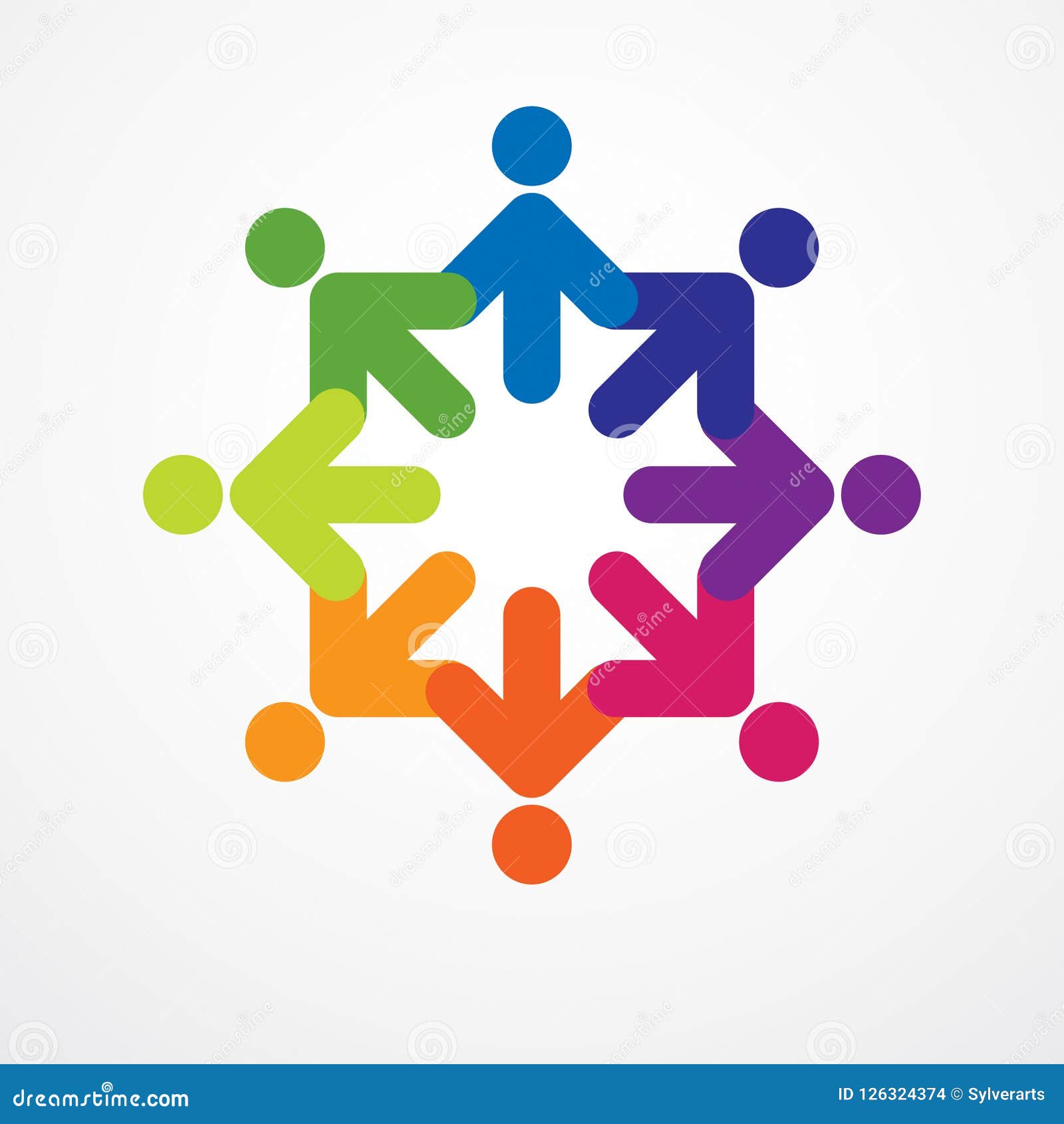 Logo Unity Teamwork People Holding Hands Vector Image | CartoonDealer ...