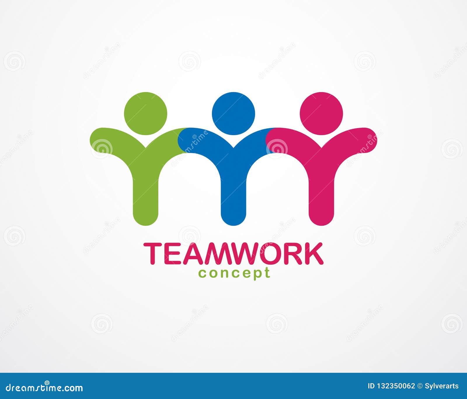 Teamwork and Friendship Concept Created with Simple Geometric Elements ...