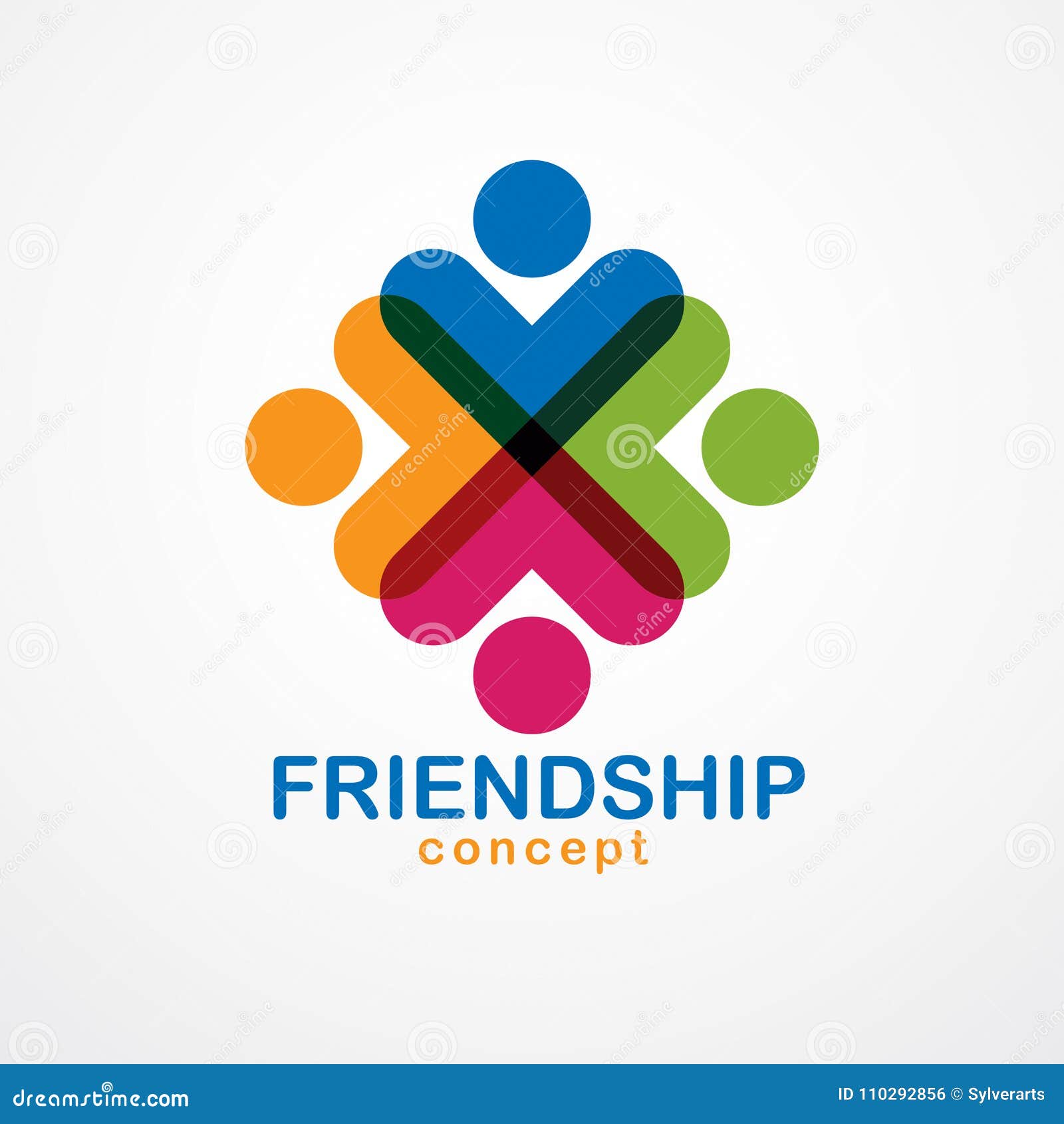 Teamwork and Friendship Concept Created with Simple Geometric Elements ...