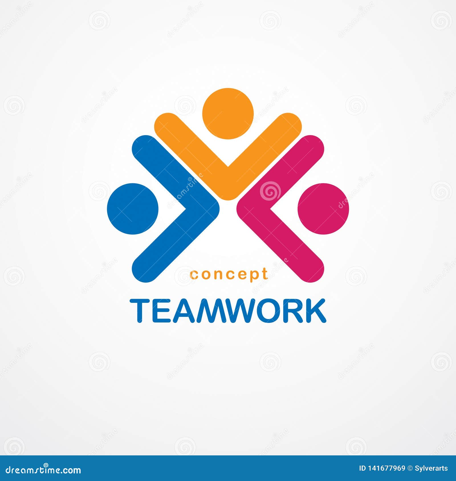 Teamwork and Friendship Concept Created with Simple Geometric Elements ...