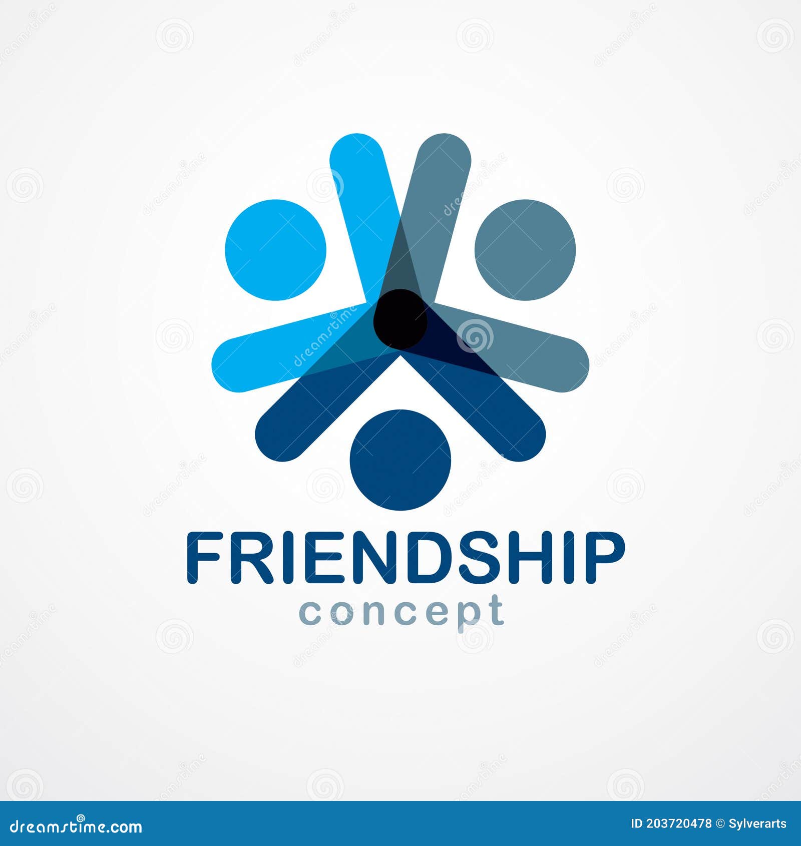 Teamwork and Friendship Concept Created with Simple Geometric Elements ...