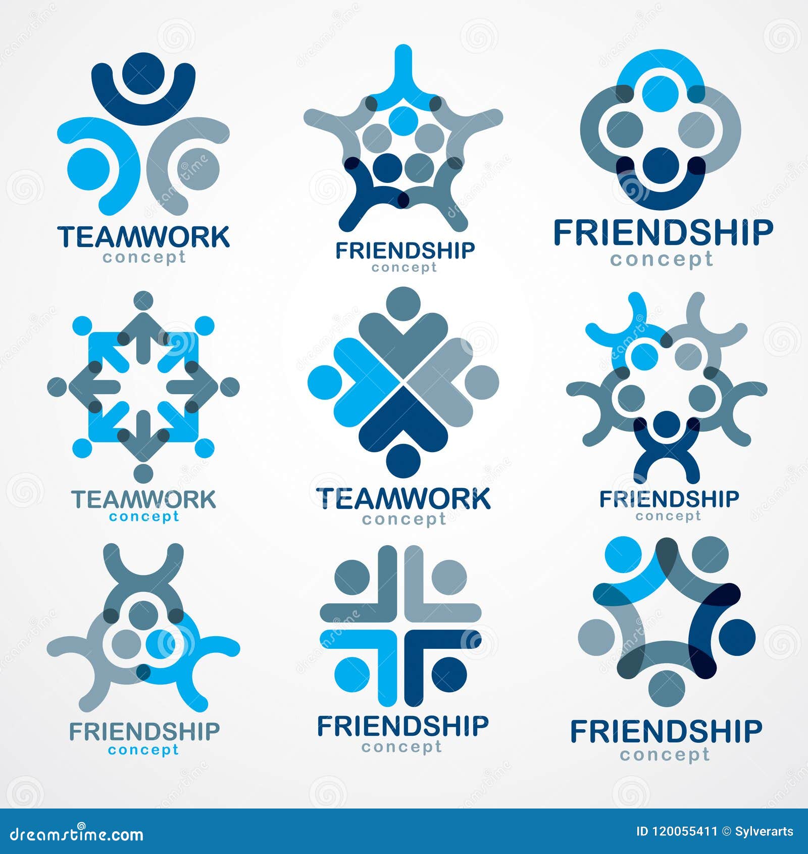 Teamwork and Friendship Concepts Created with Simple Geometric E Stock ...