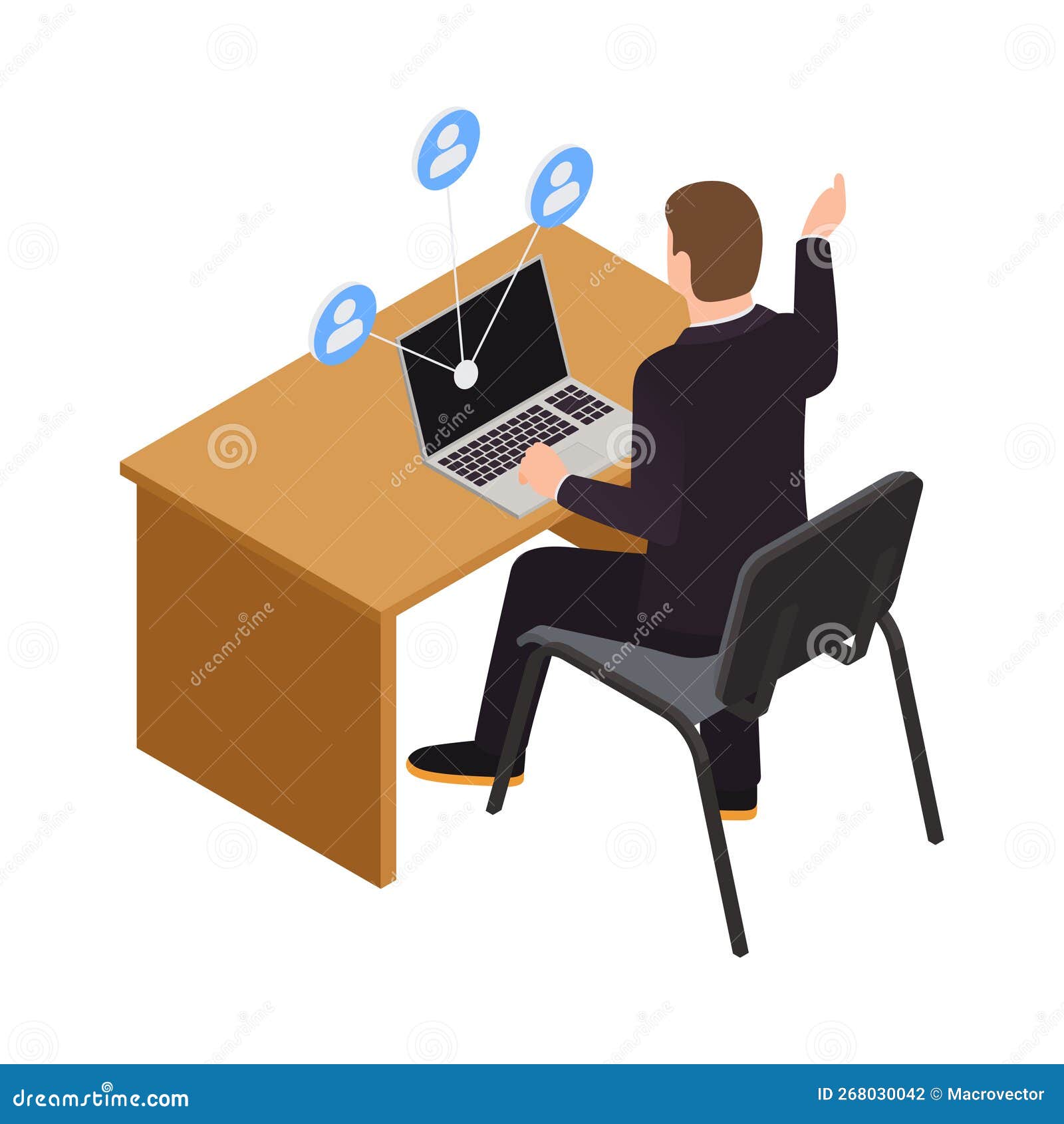 Teamwork Gathering Profiles Composition Stock Vector - Illustration of ...