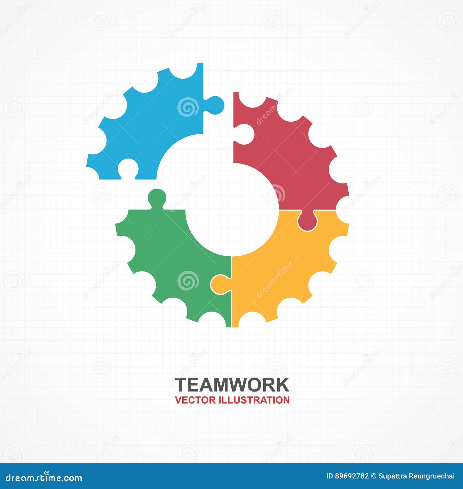 Teamwork with Gear Concept. Infographic Template Stock Vector ...