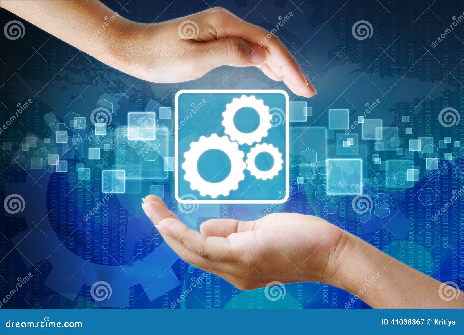 Teamwork Gear Symbol On Hand Royalty-Free Stock Photo | CartoonDealer ...