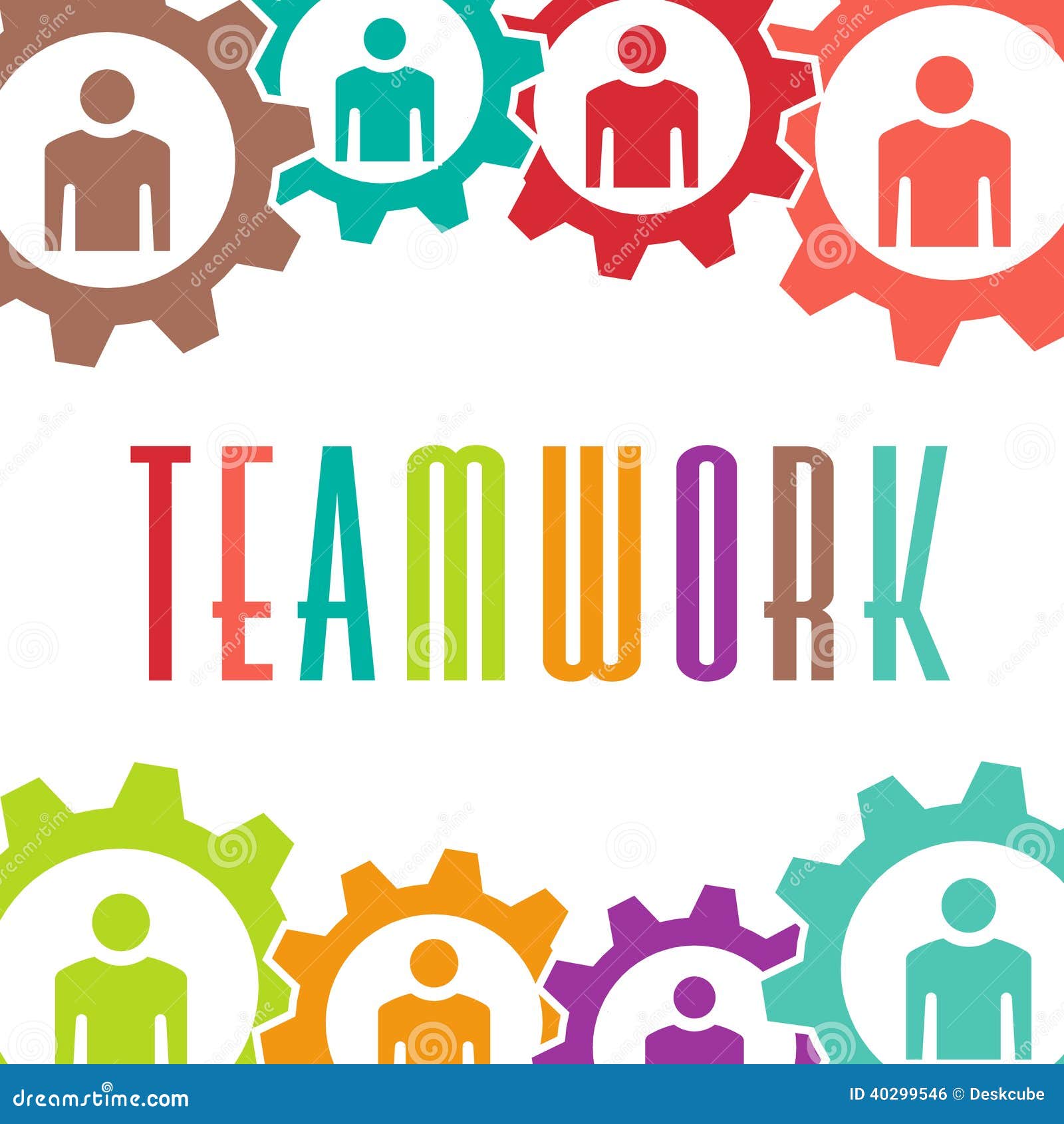 Teamwork Gear People Image Logo Stock Illustration - Illustration of ...