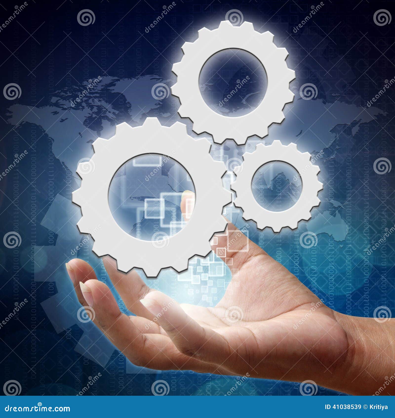 Teamwork Gear Icon In Hand Royalty-Free Stock Photography ...