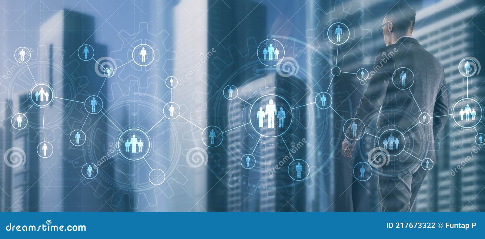 Teamwork. Gears On The Background Of A Modern Office Building And ...