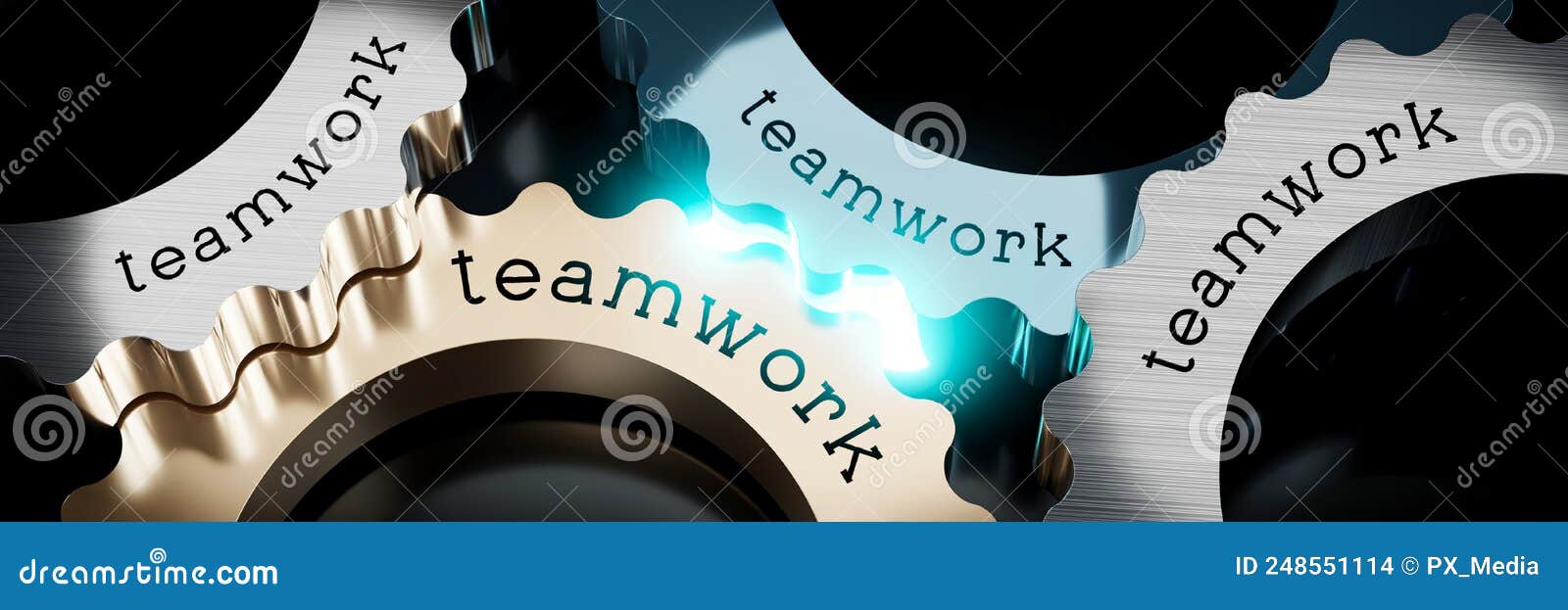 Teamwork - Gears Concept - 3D Illustration Stock Illustration ...