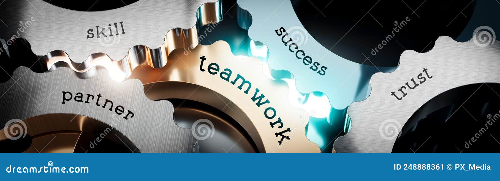Teamwork - Gears Concept - 3D Illustration Stock Illustration ...