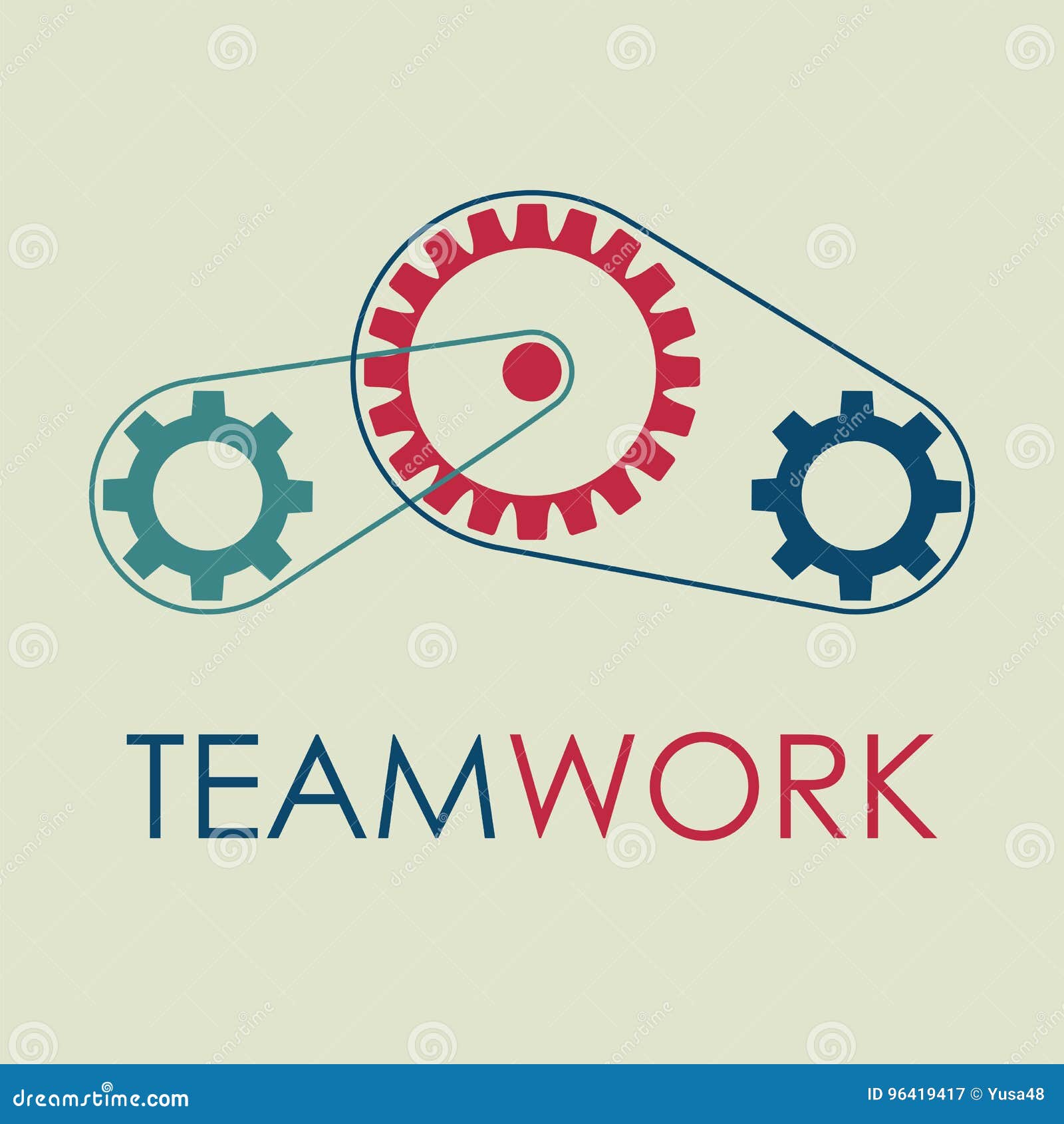 Teamwork. Gears On The Background Of A Modern Office Building And ...