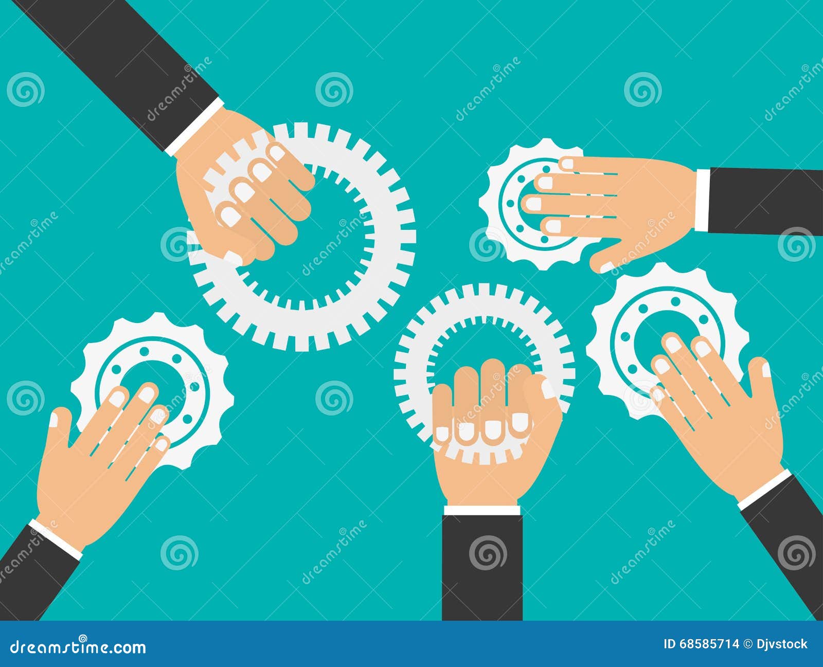 Teamwork and gears design stock vector. Illustration of gears - 68585714