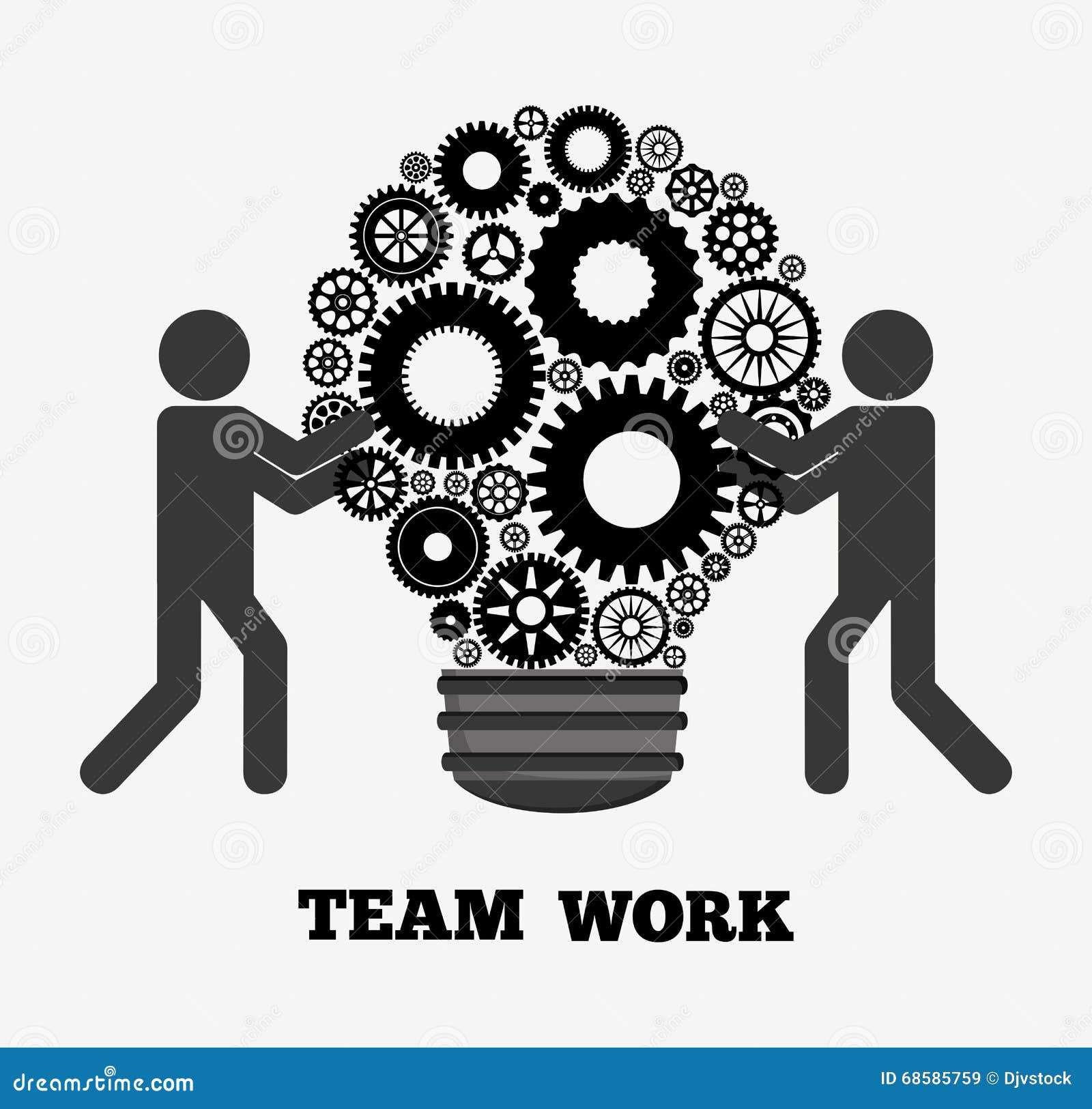 Teamwork and gears design stock vector. Illustration of successful ...