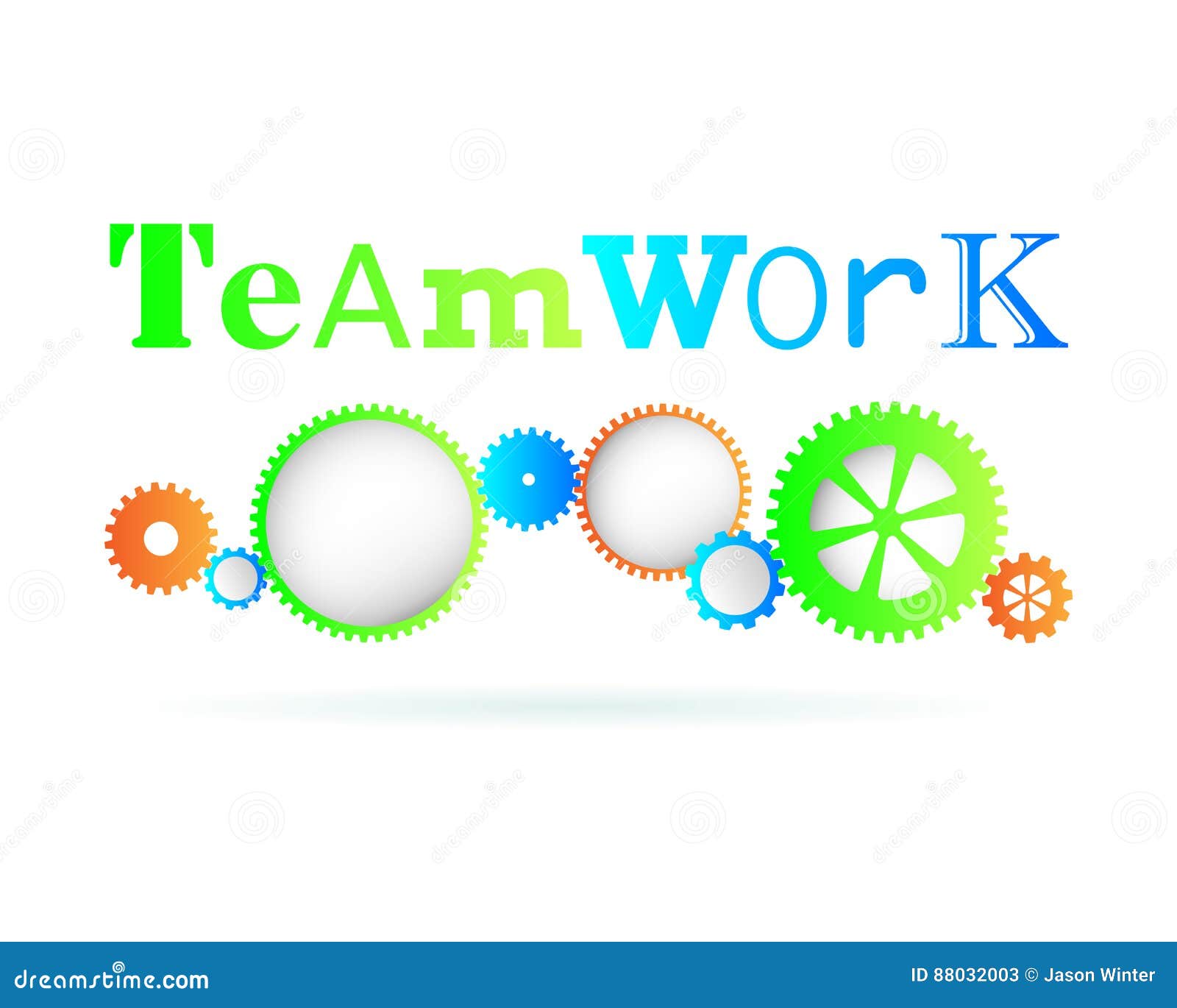 Teamwork Gears stock vector. Illustration of collaboration - 88032003