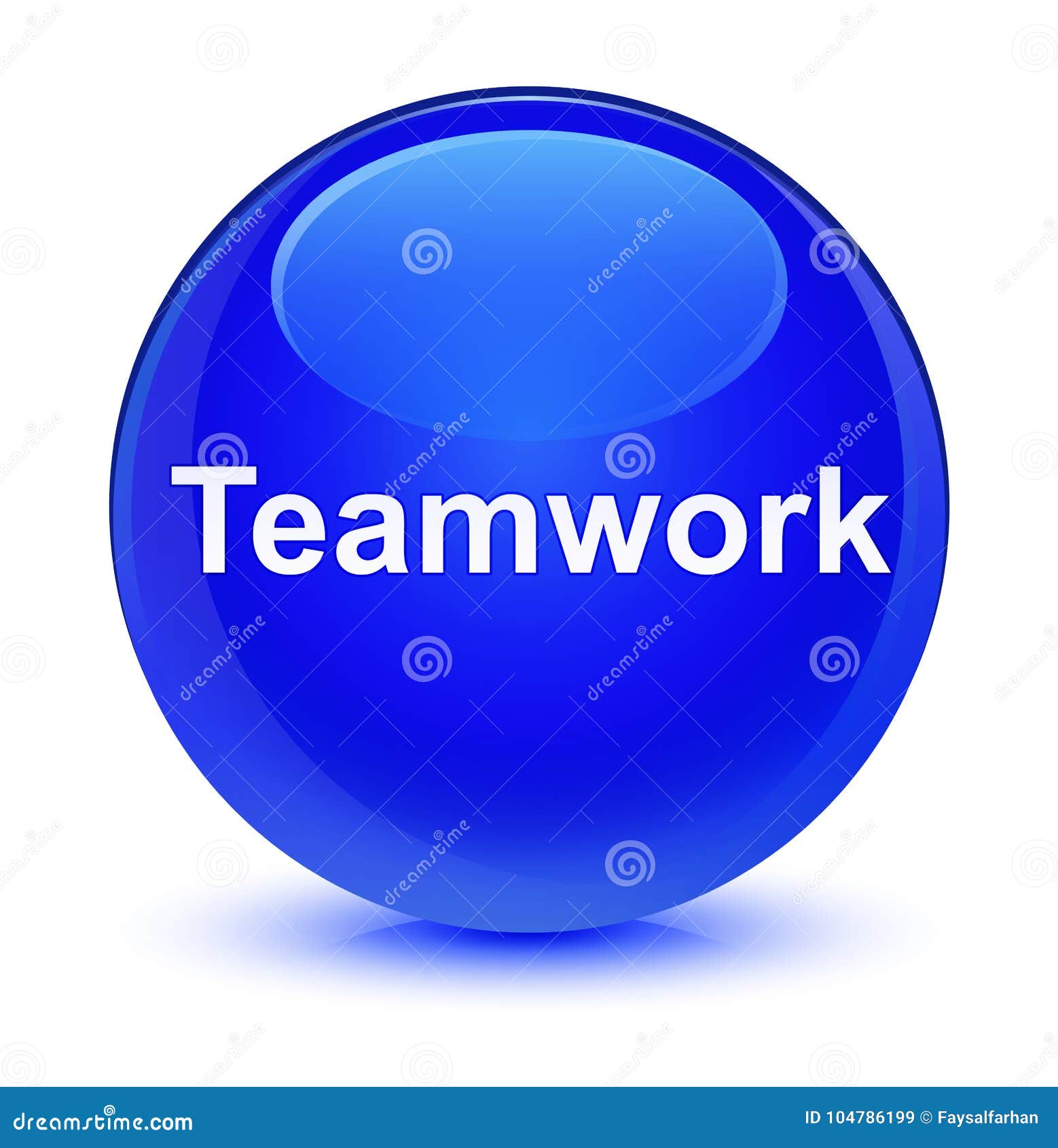 Teamwork Glassy Blue Round Button Stock Illustration - Illustration of ...