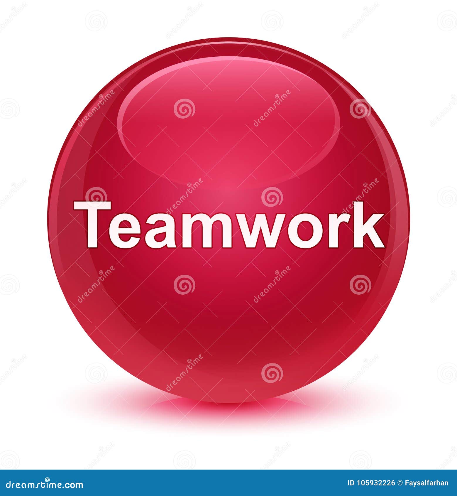 Teamwork Glassy Pink Round Button Stock Illustration - Illustration of ...