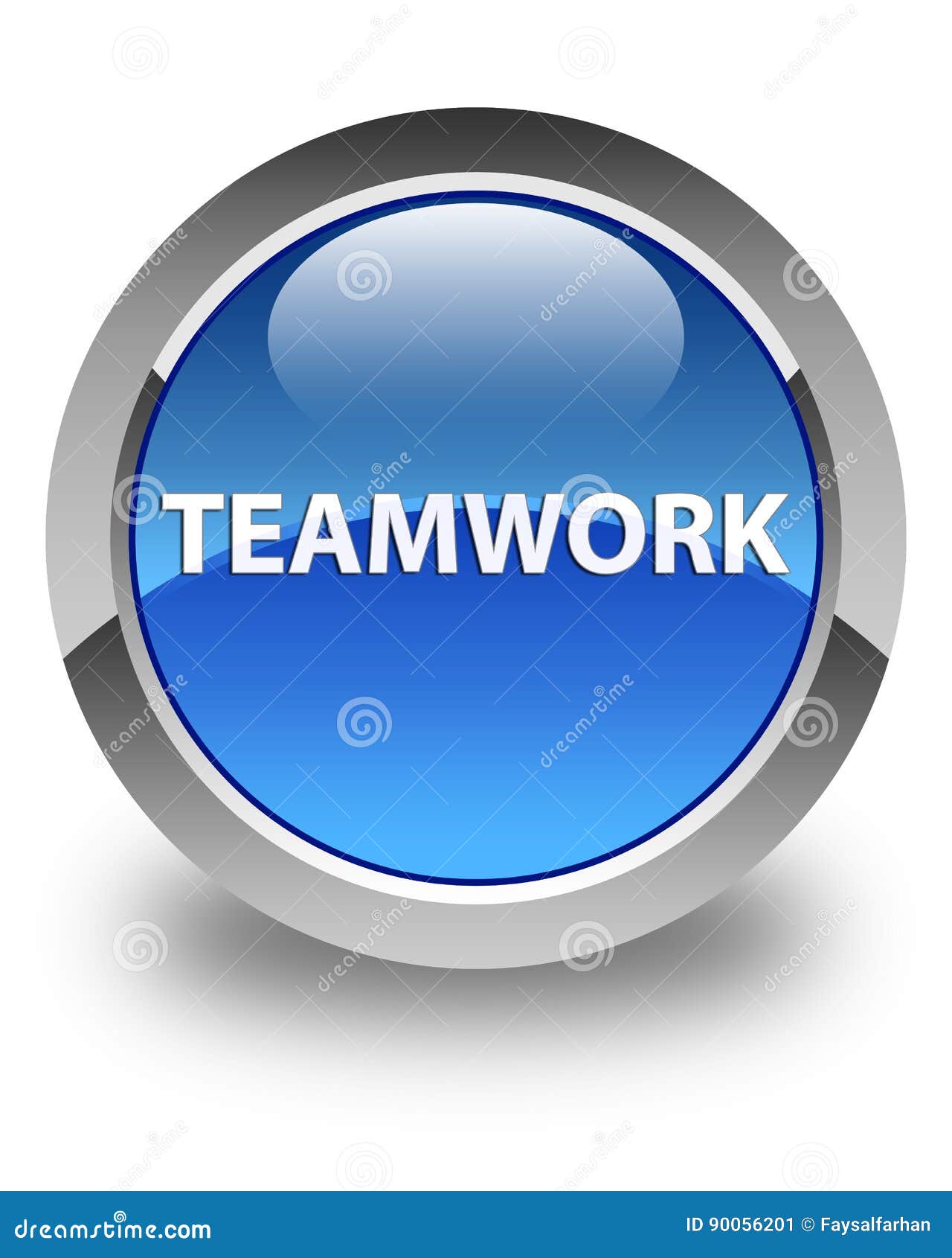 Teamwork Glossy Blue Round Button Stock Illustration - Illustration of ...