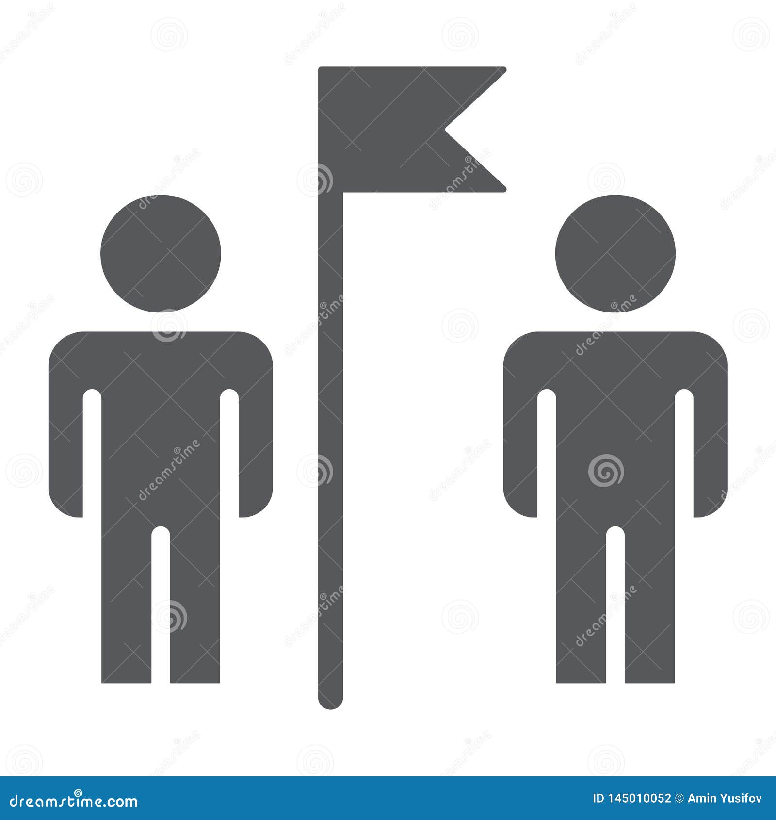 Teamwork Glyph Icon, Team and People, Two Men and Flag Sign, Vector ...