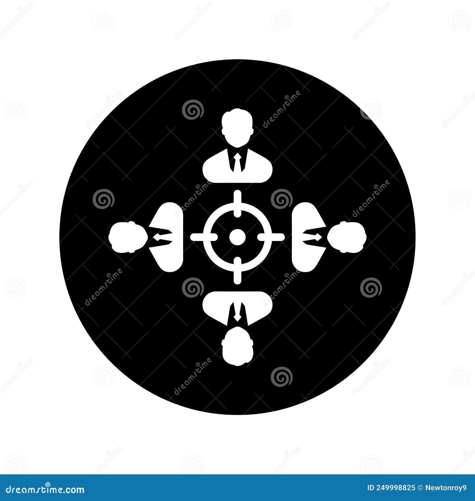 Teamwork, Goal Icon. Outline Vector Graphics | CartoonDealer.com #249998817