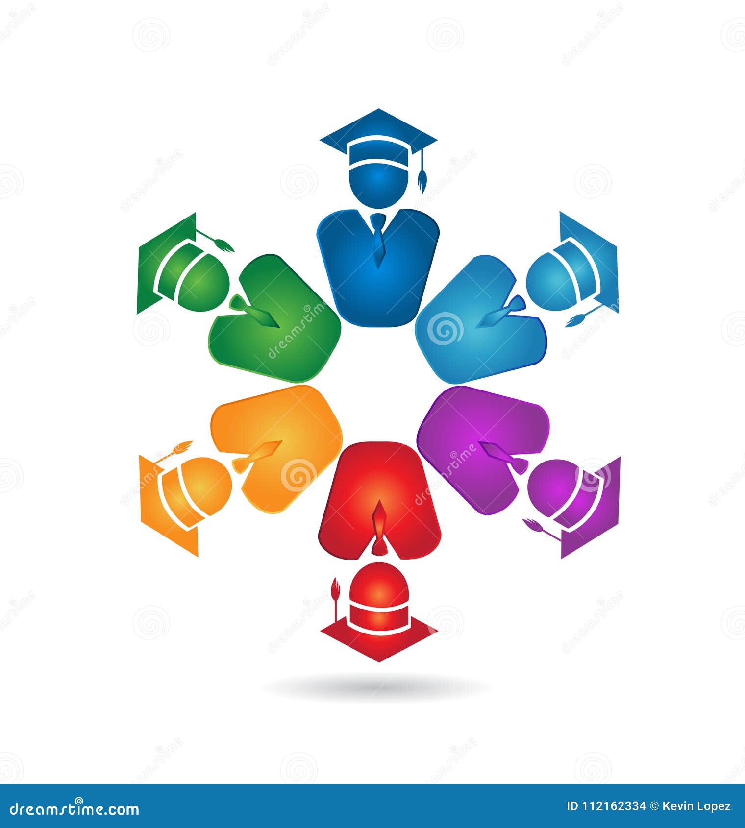 Teamwork of Graduated People Icon Stock Vector - Illustration of ...